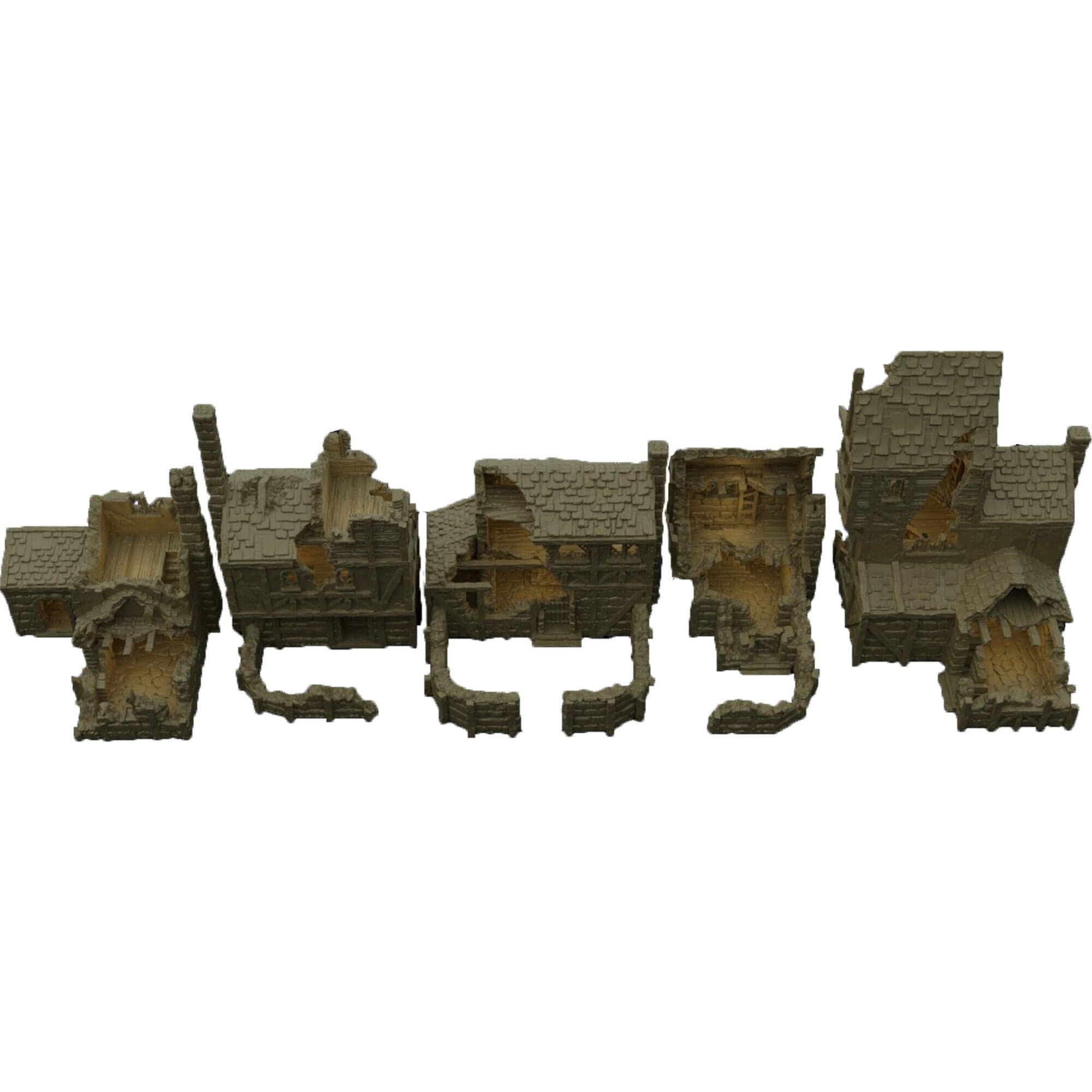 Ruined Village Medieval Terrain, Dnd Destroyed Village, Miniatureland ...