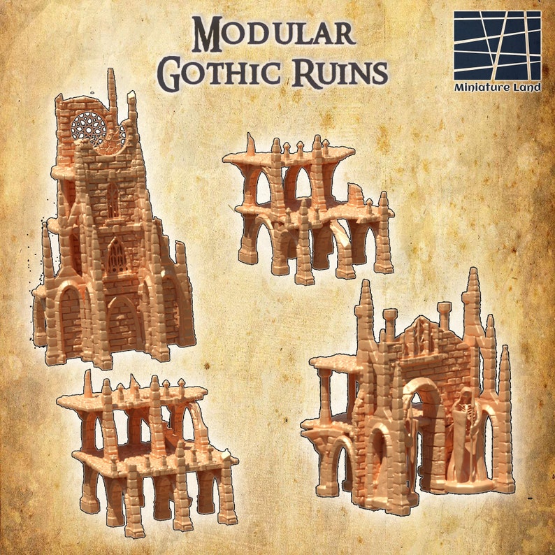 Modular Gothic Ruin, Dnd Ruins Terrain, Large Ruin, Miniatureland - Etsy