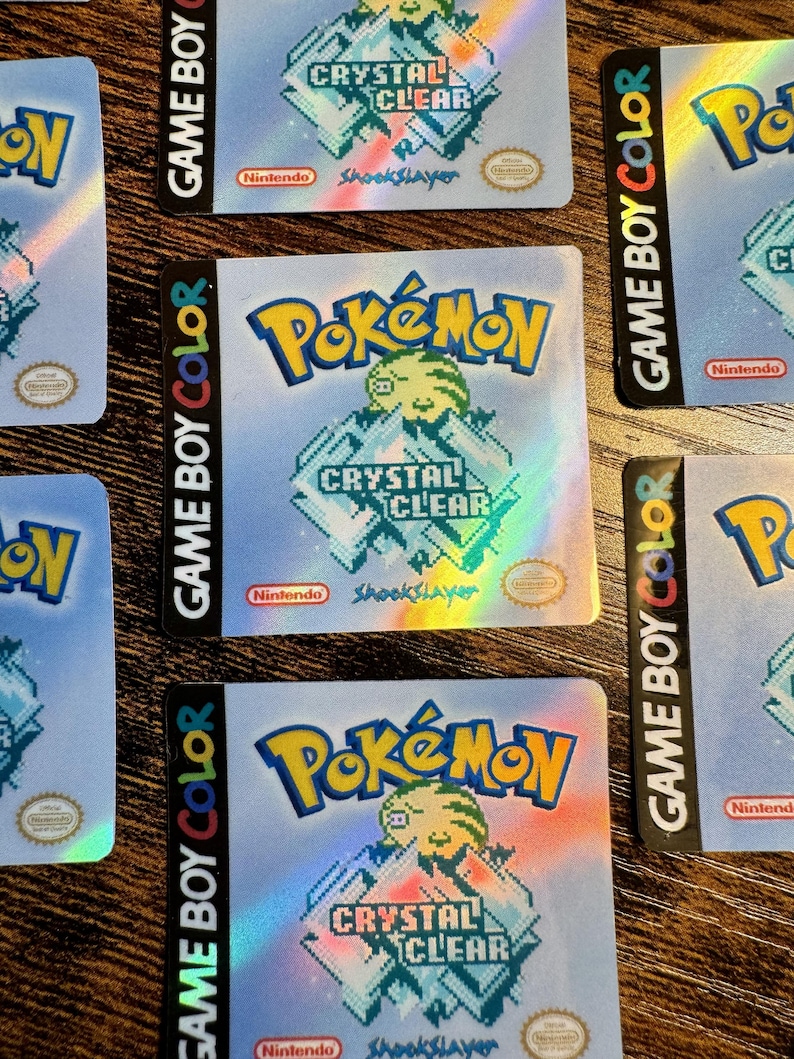 Pokémon Crystal Clear Holographic Label - Laminated Replacement Label ...