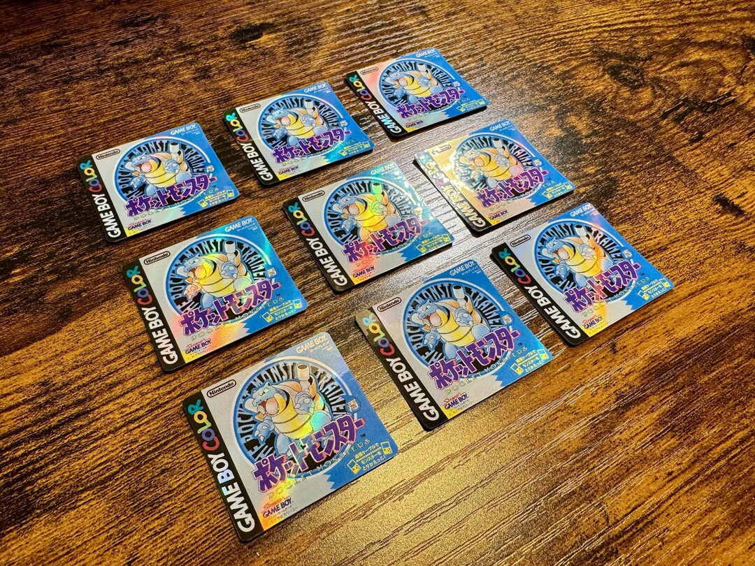 Pokémon Blue Holographic Label (japanese Edition) - Laminated ...
