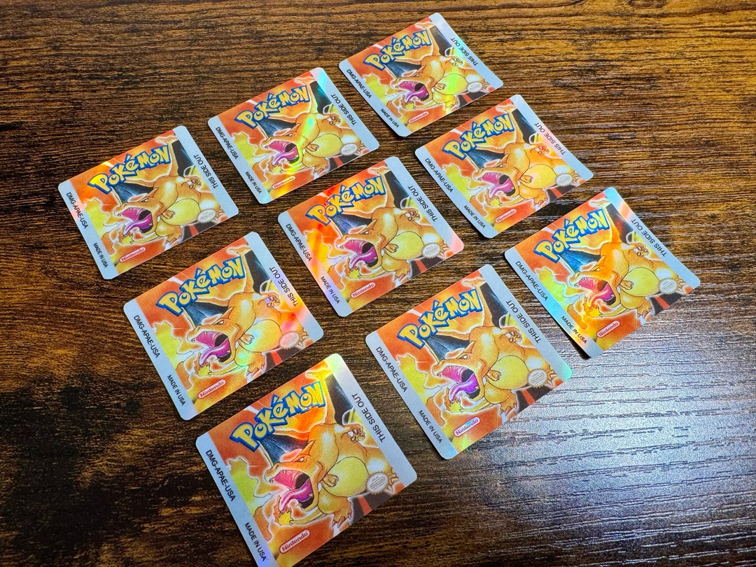 Pokémon Red Holographic Label - Laminated Replacement Label for Game ...