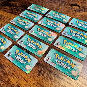 Pokémon Emerald GBA Holographic Label - Laminated Replacement Label for ...