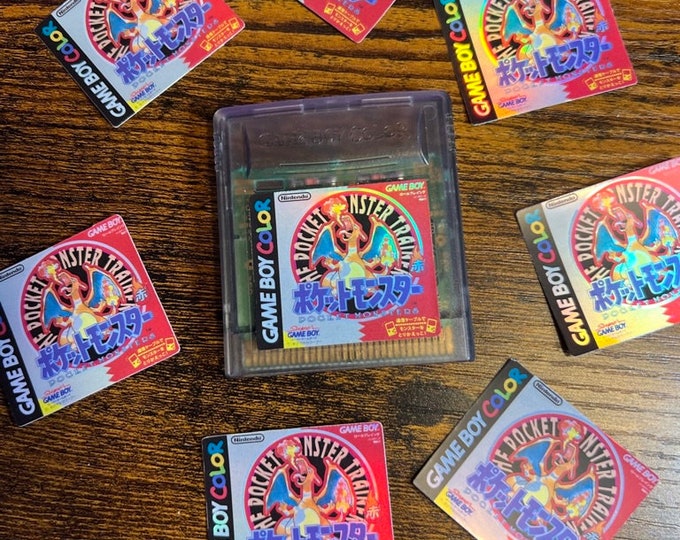 Japanese Pokemon Red Holographic Label - Etsy
