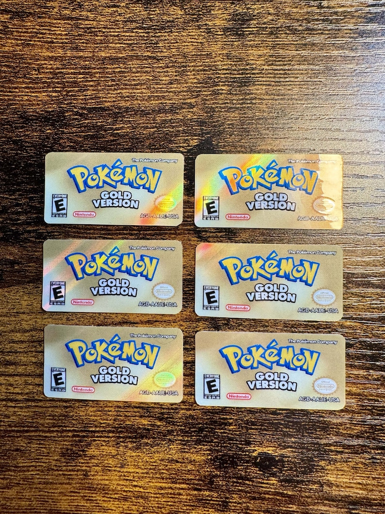 Pokémon Gold GBA Holographic Label - Laminated Replacement Label for ...