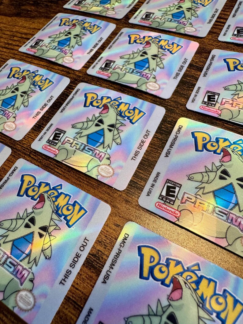 Pokémon Prism (light) Holographic Label - Laminated Replacement Label ...