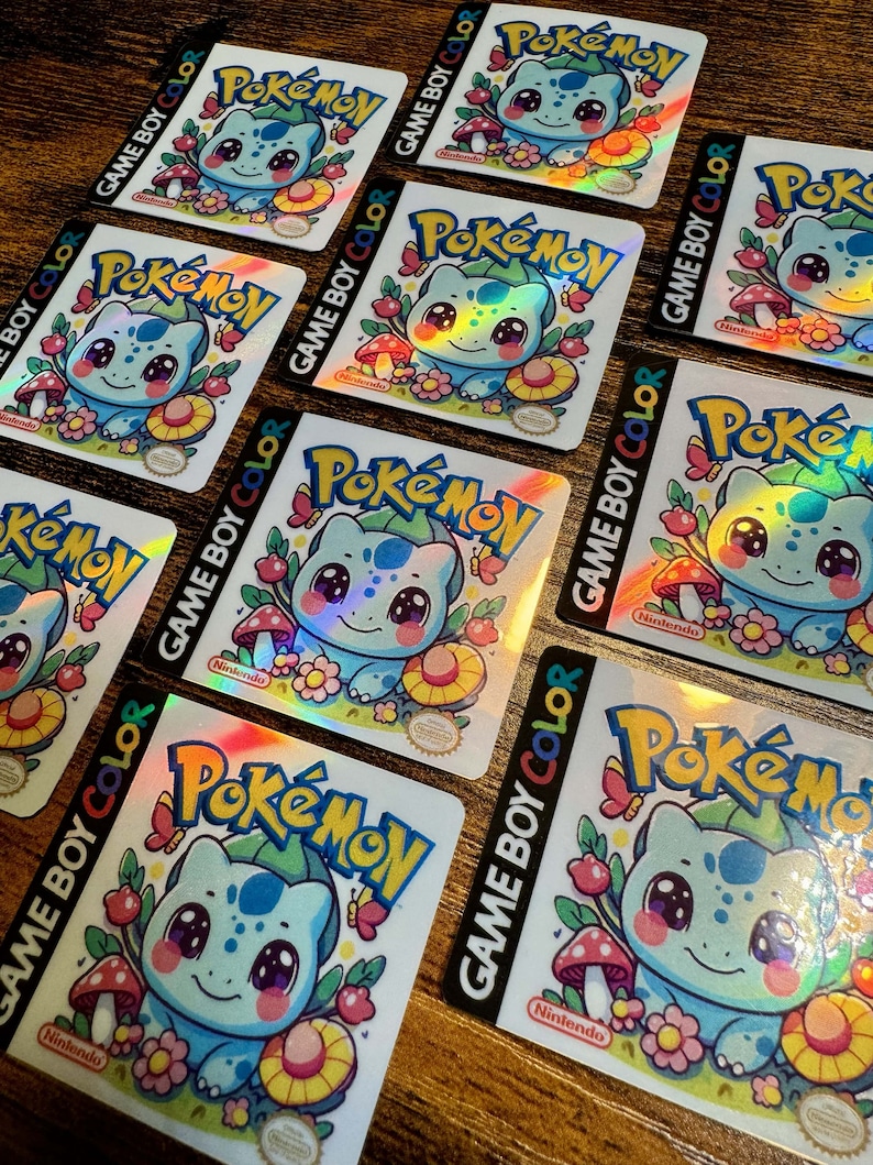 Pokémon Green Holographic Label (bulbasaur Edition)- Laminated ...