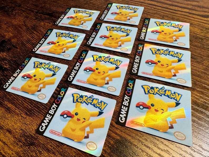 Pokémon Yellow Holographic Label - Laminated Replacement Label for Game ...