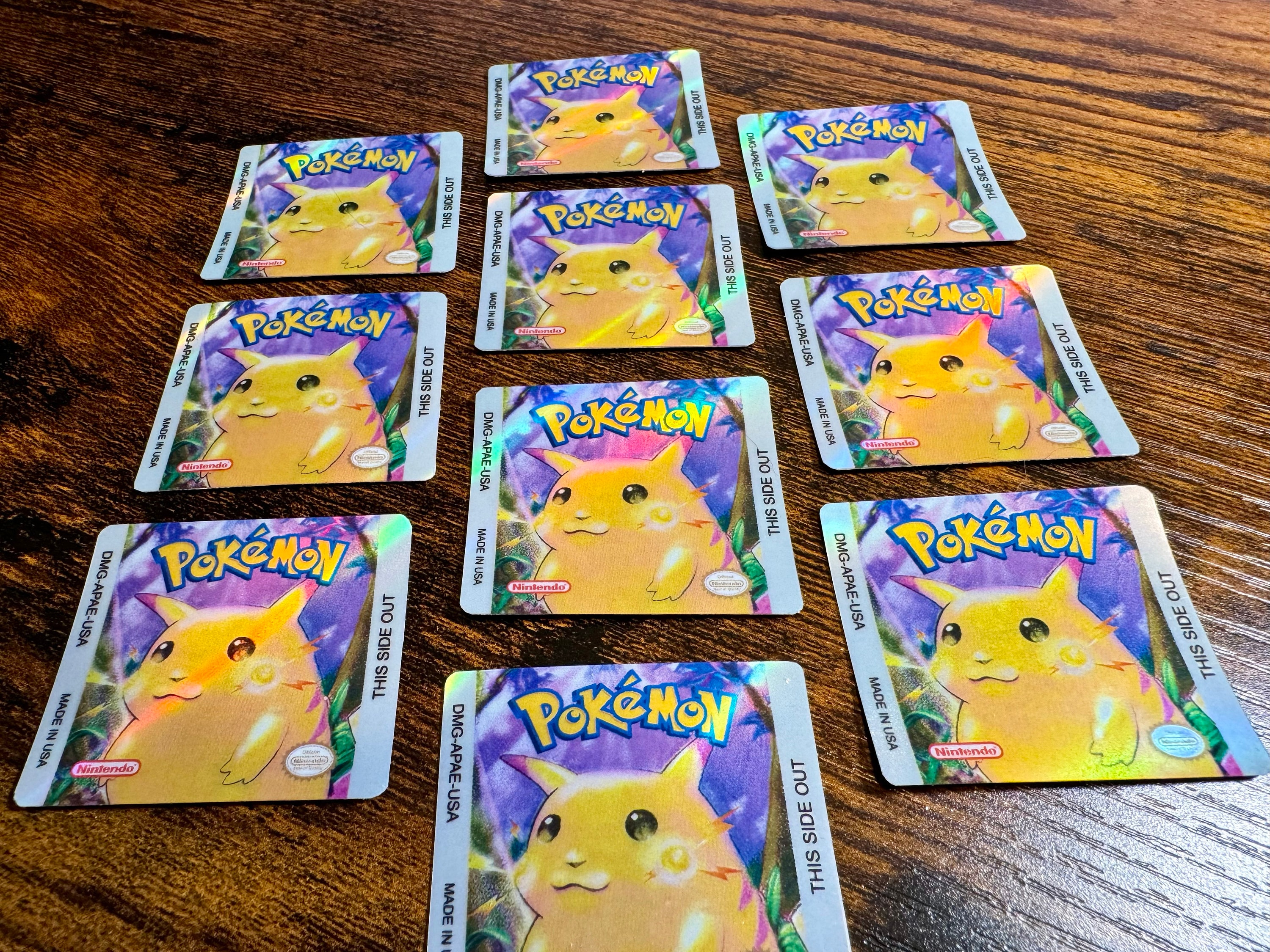 Pokémon Yellow Holographic Label - Laminated Replacement Label for Game ...