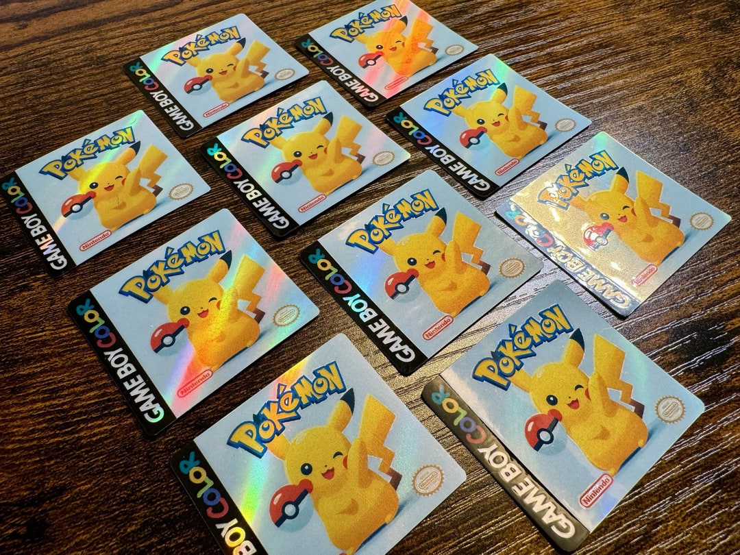 Pokémon Yellow Holographic Label - Laminated Replacement Label for Game ...