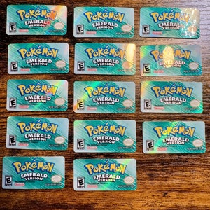 Pokémon Emerald GBA Holographic Label - Laminated Replacement Label for ...