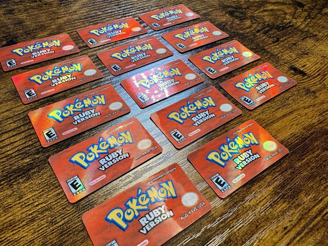 Pokémon Ruby GBA Holographic Label - Laminated Replacement Label for ...
