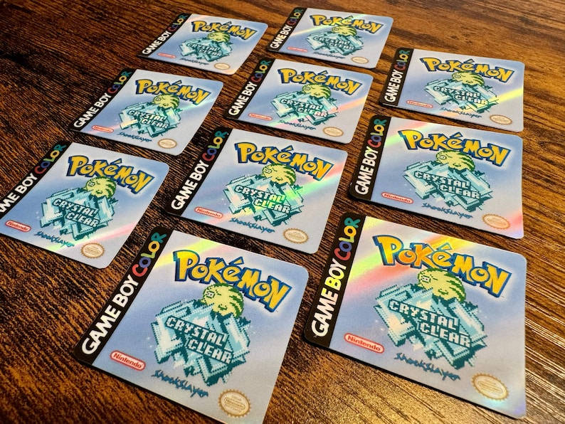 Pokémon Crystal Clear Holographic Label - Laminated Replacement Label ...