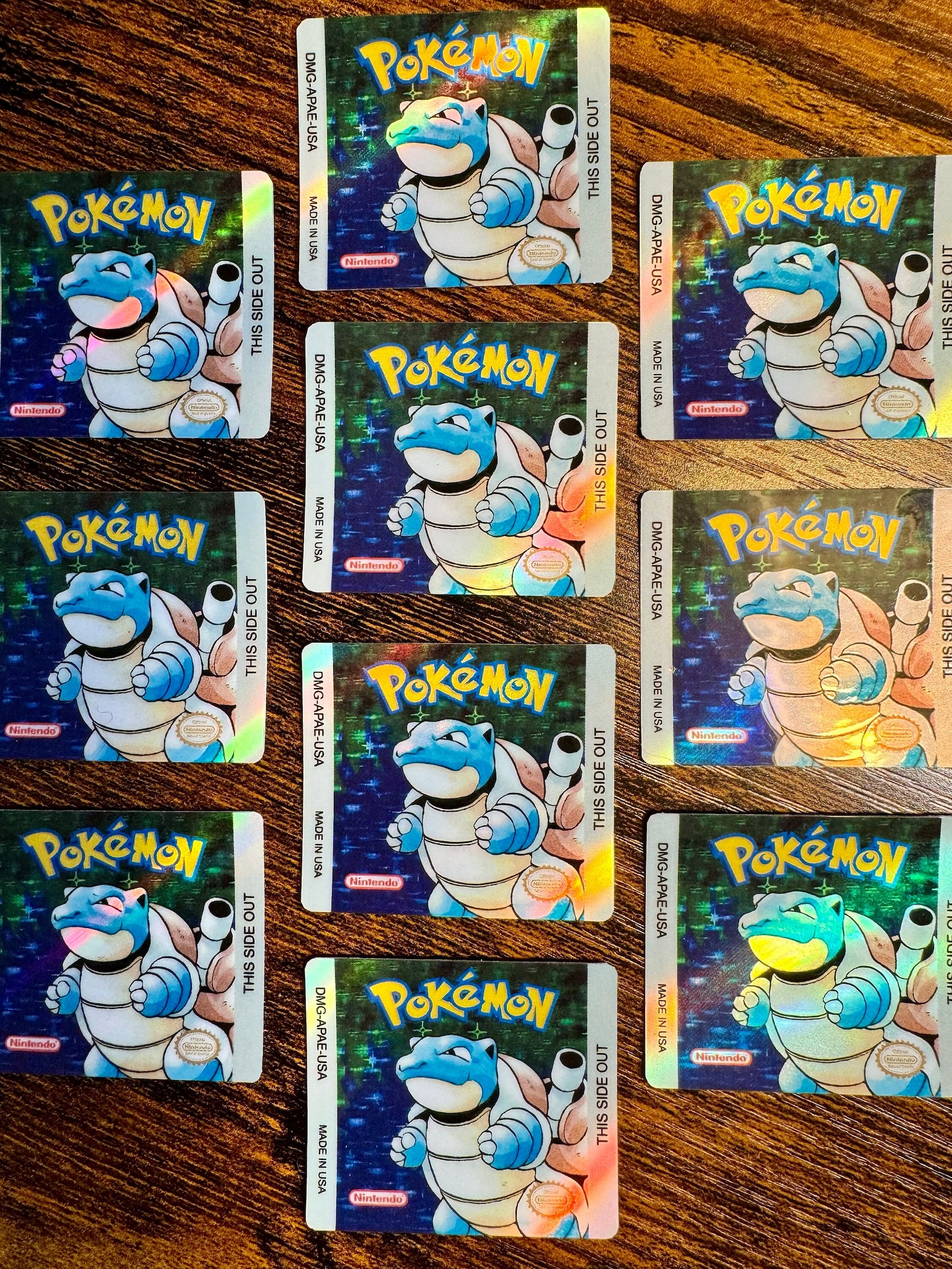Pokémon Blue Holographic Label - Laminated Replacement Label for Game ...