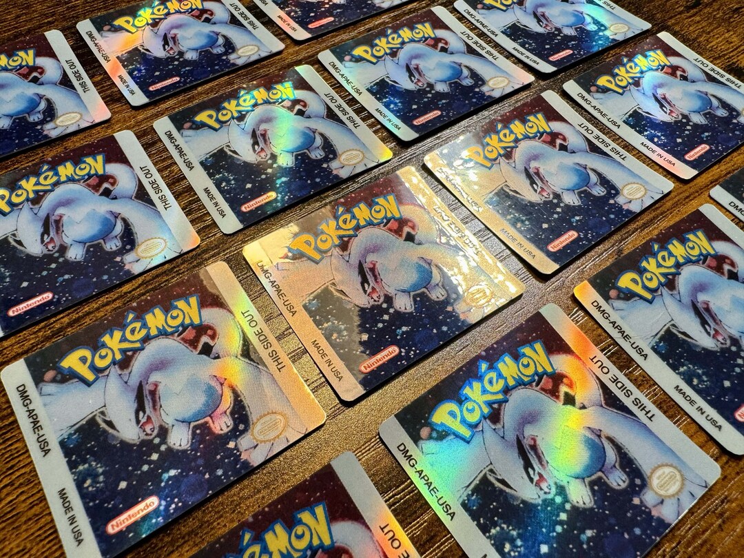 Pokémon Silver Holographic Label - Laminated Replacement Label for Game ...