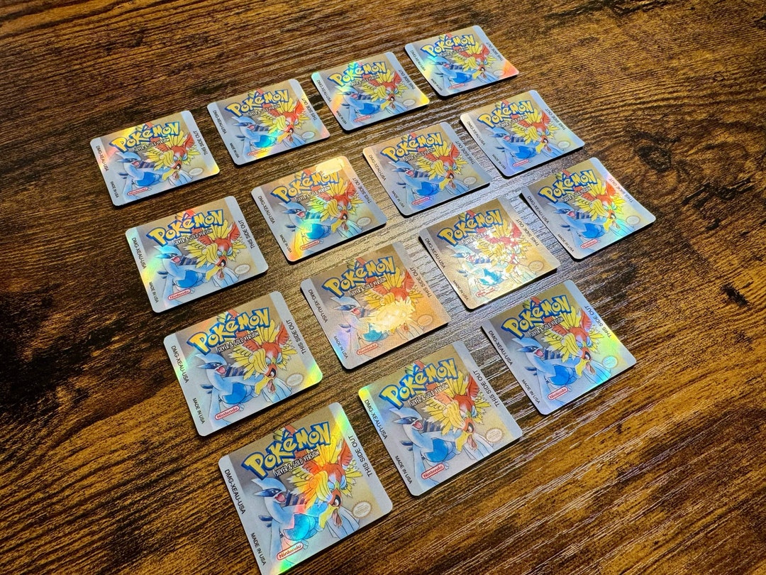 Pokémon Silver & Gold Multicart Holographic Label - Laminated ...