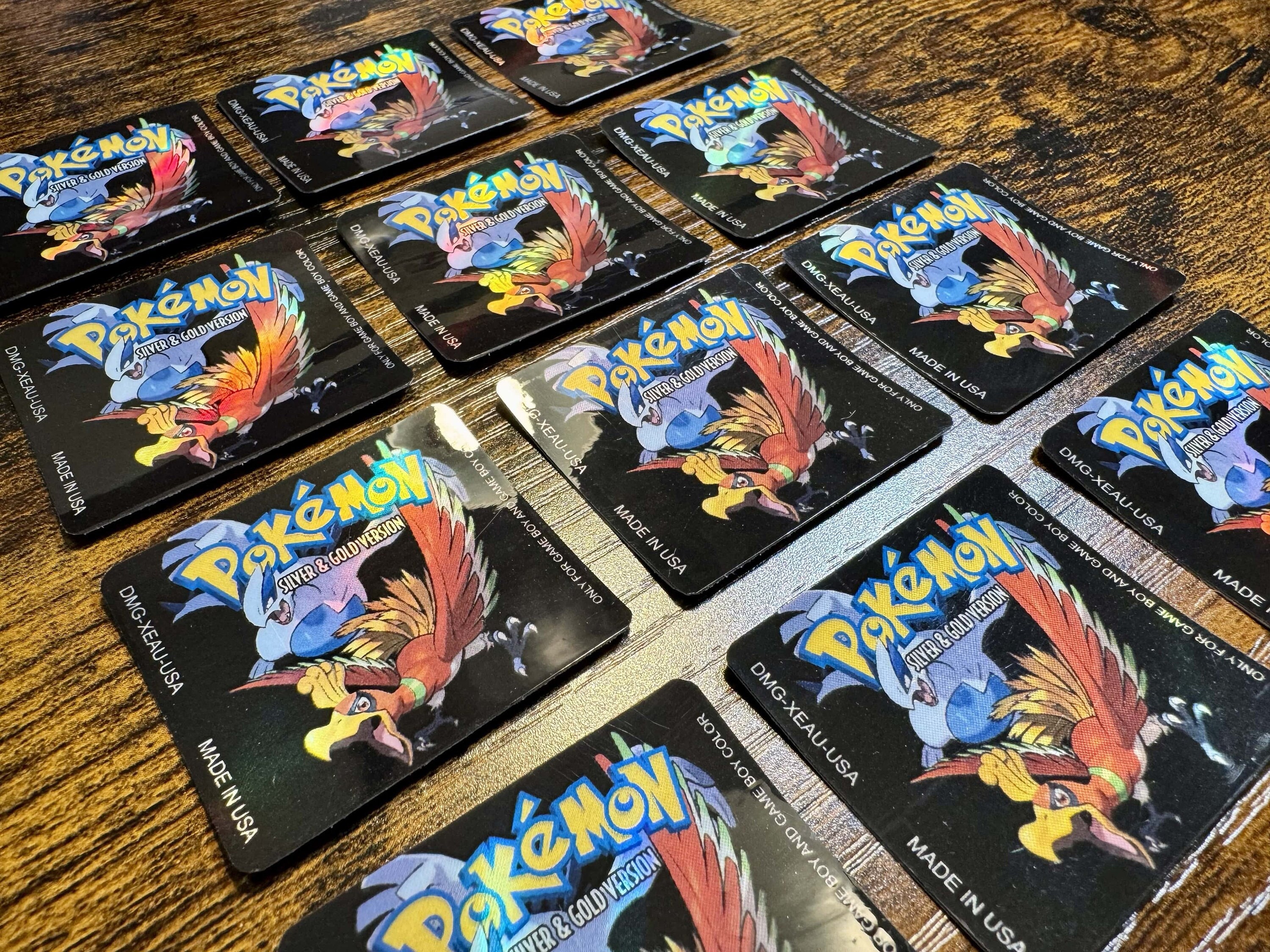 Pokémon Silver & Gold dark Mode Multicart Holographic Label Laminated ...