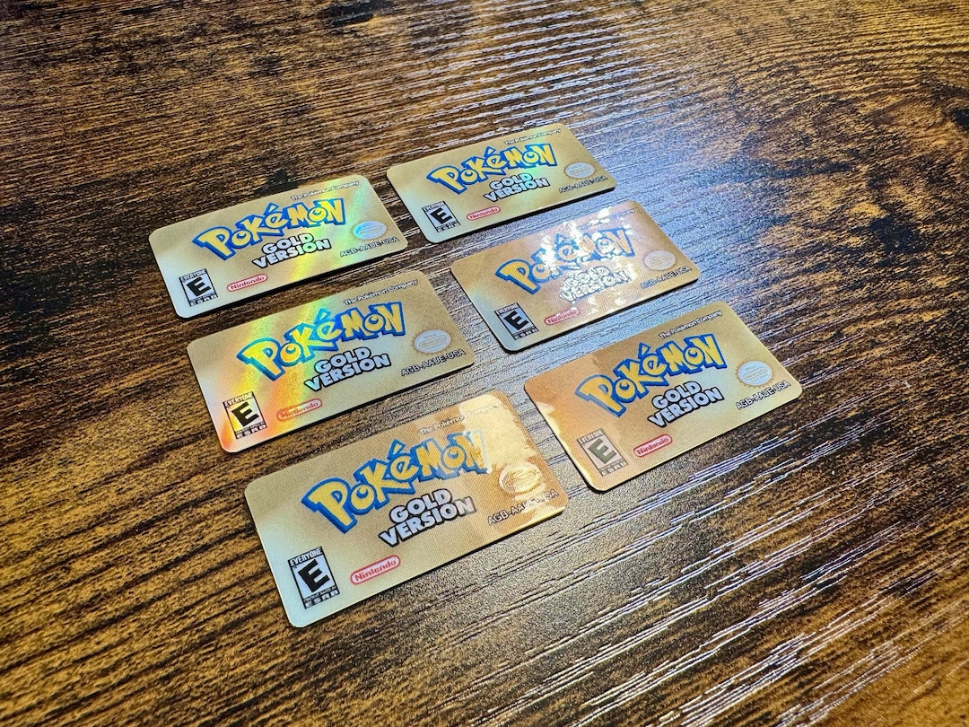 Pokémon Gold GBA Holographic Label - Laminated Replacement Label for ...