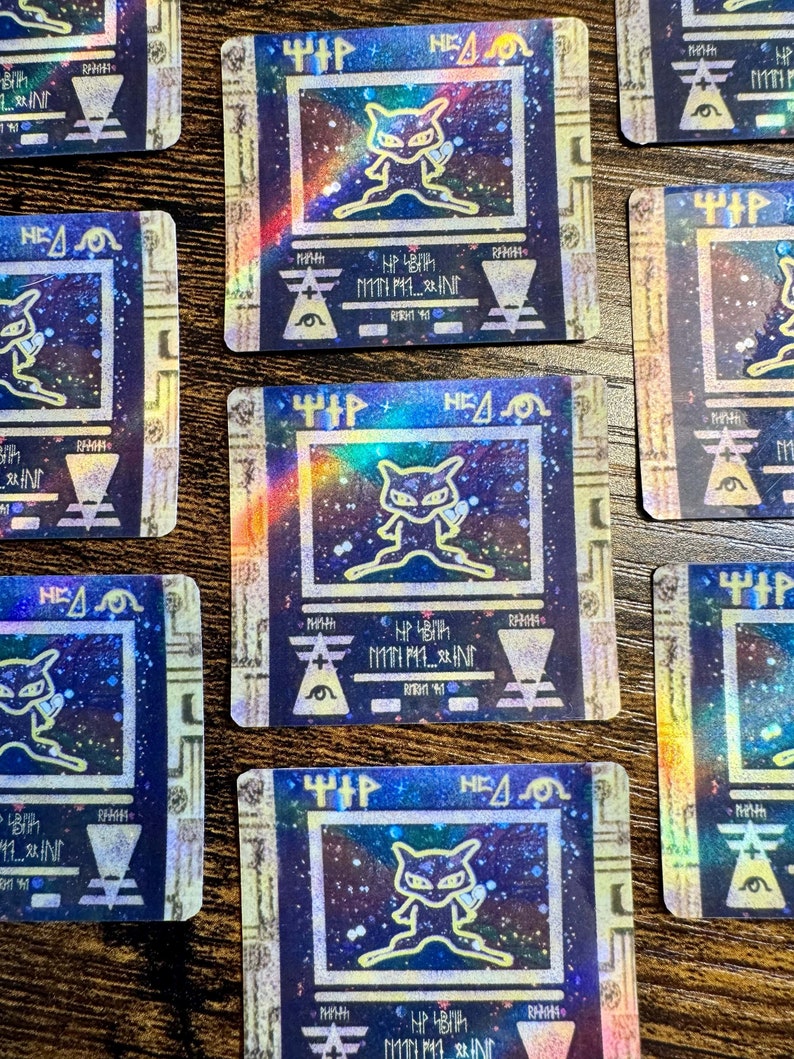 Ancient Mew Holographic Label - Laminated Replacement Label for Game ...