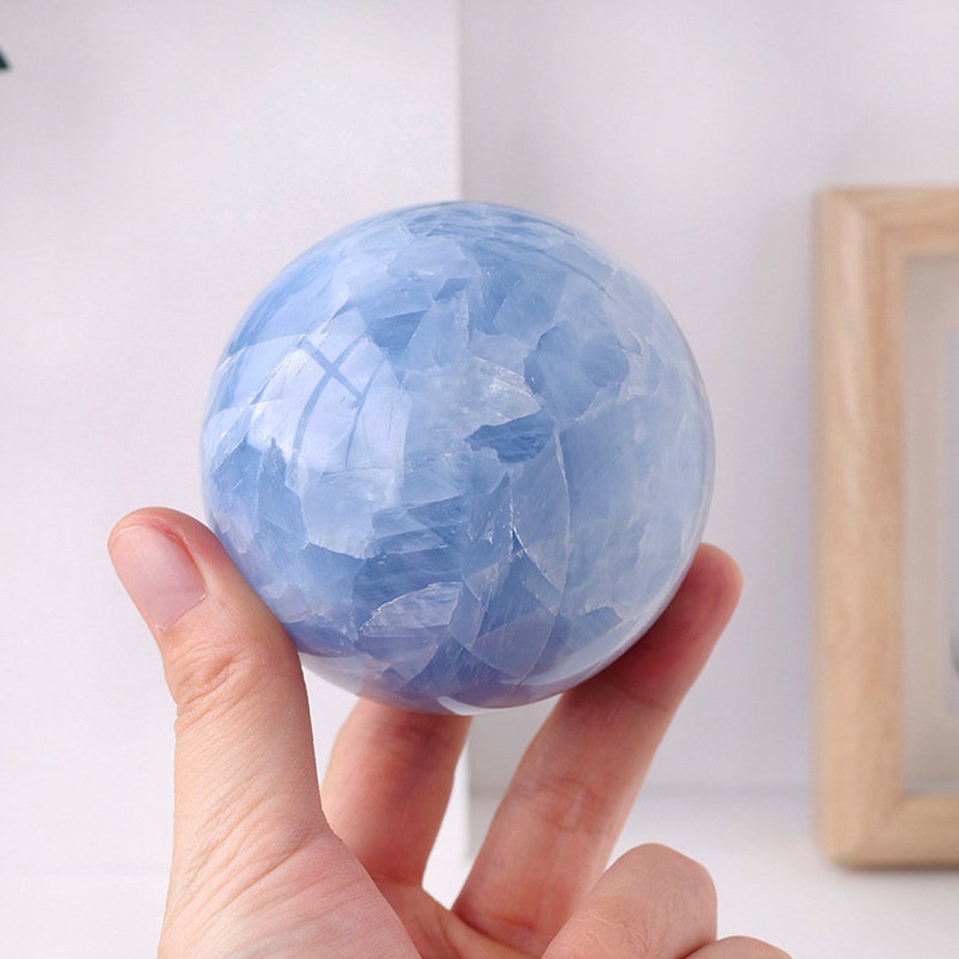 Calming Celestine Sphere Serenity Stone for Sleep, Stress & Intuition ...