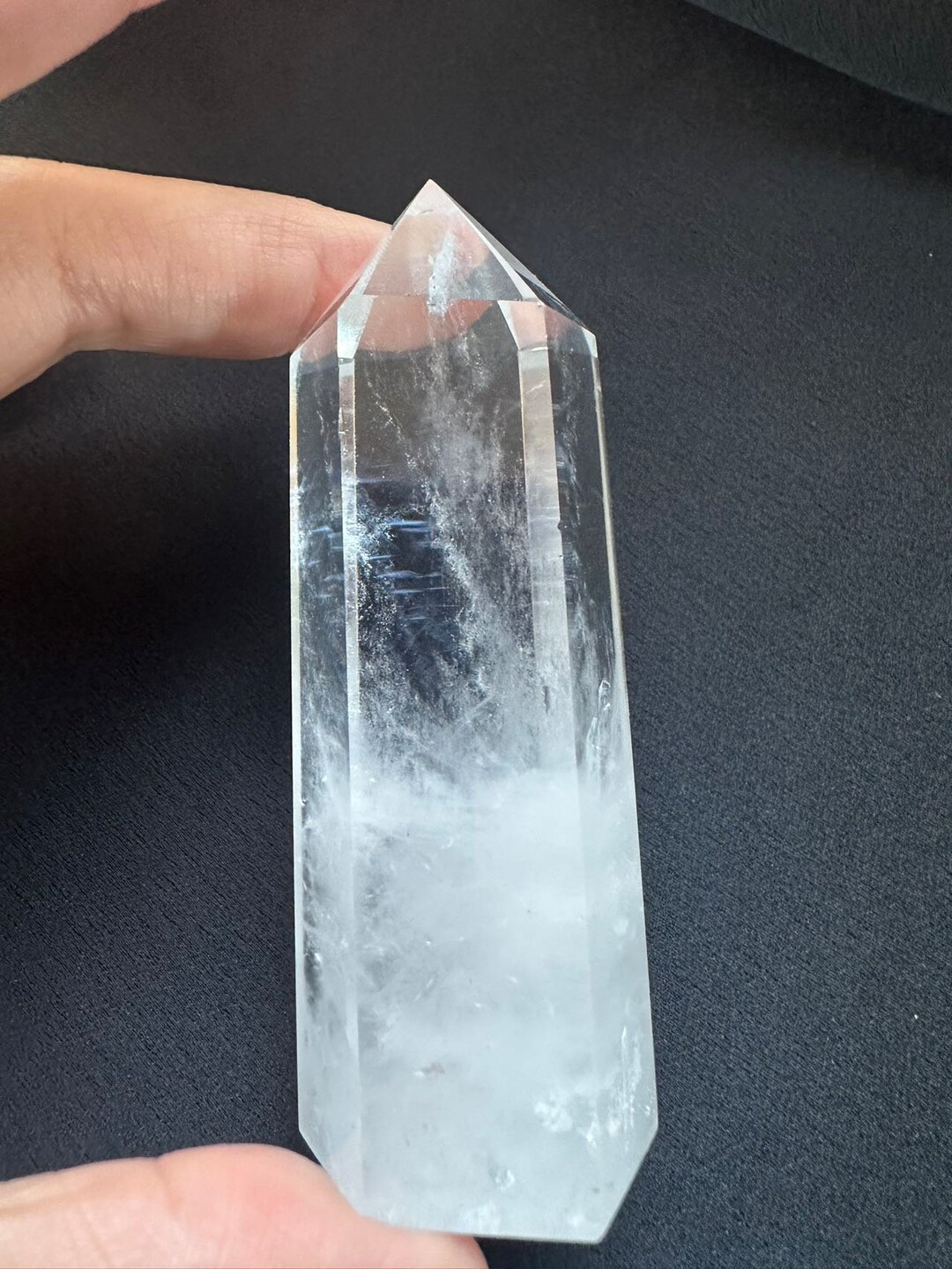 Rare Natural Blue Needle Quartz Tower, Invisible Wings, Crystal Blue ...