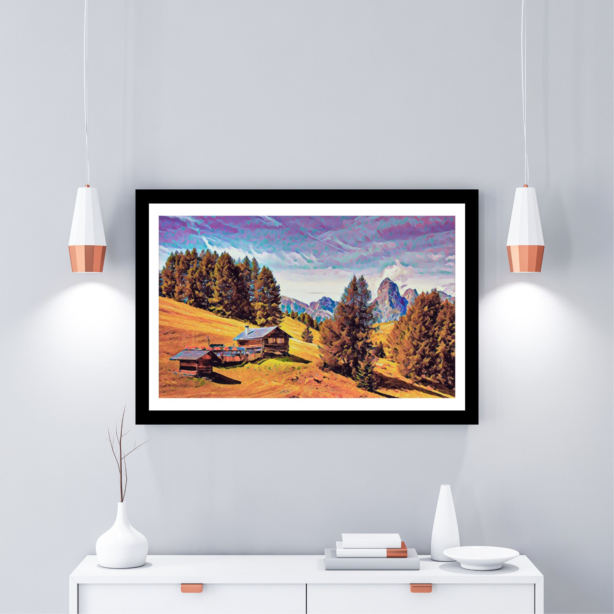 Vintage Mountains Wall Art Home Decor and Office Decor, Digital ...