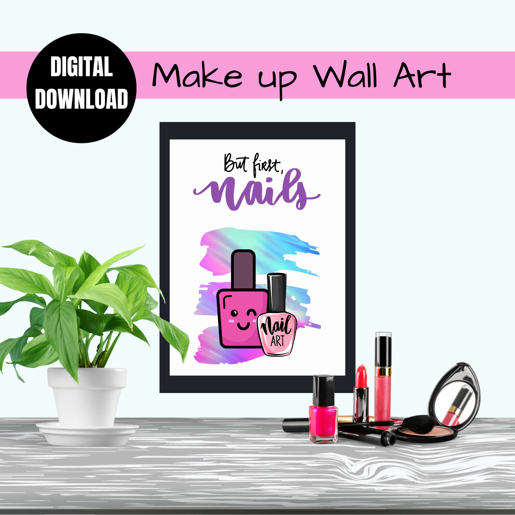 Nail Art Printable, Digital Download Nails Art, Digital Products ...