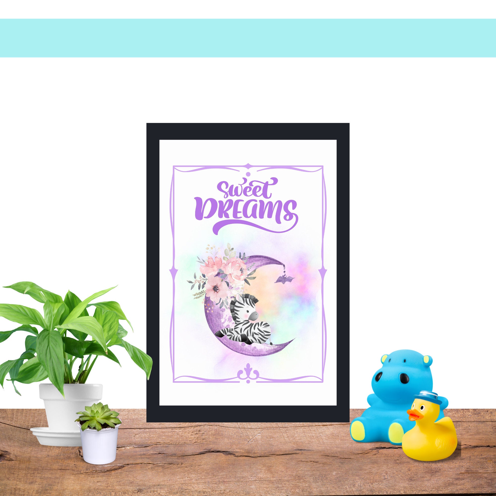 Zebra and Moon Nursery Prints, Digital Products, Digital Download ...