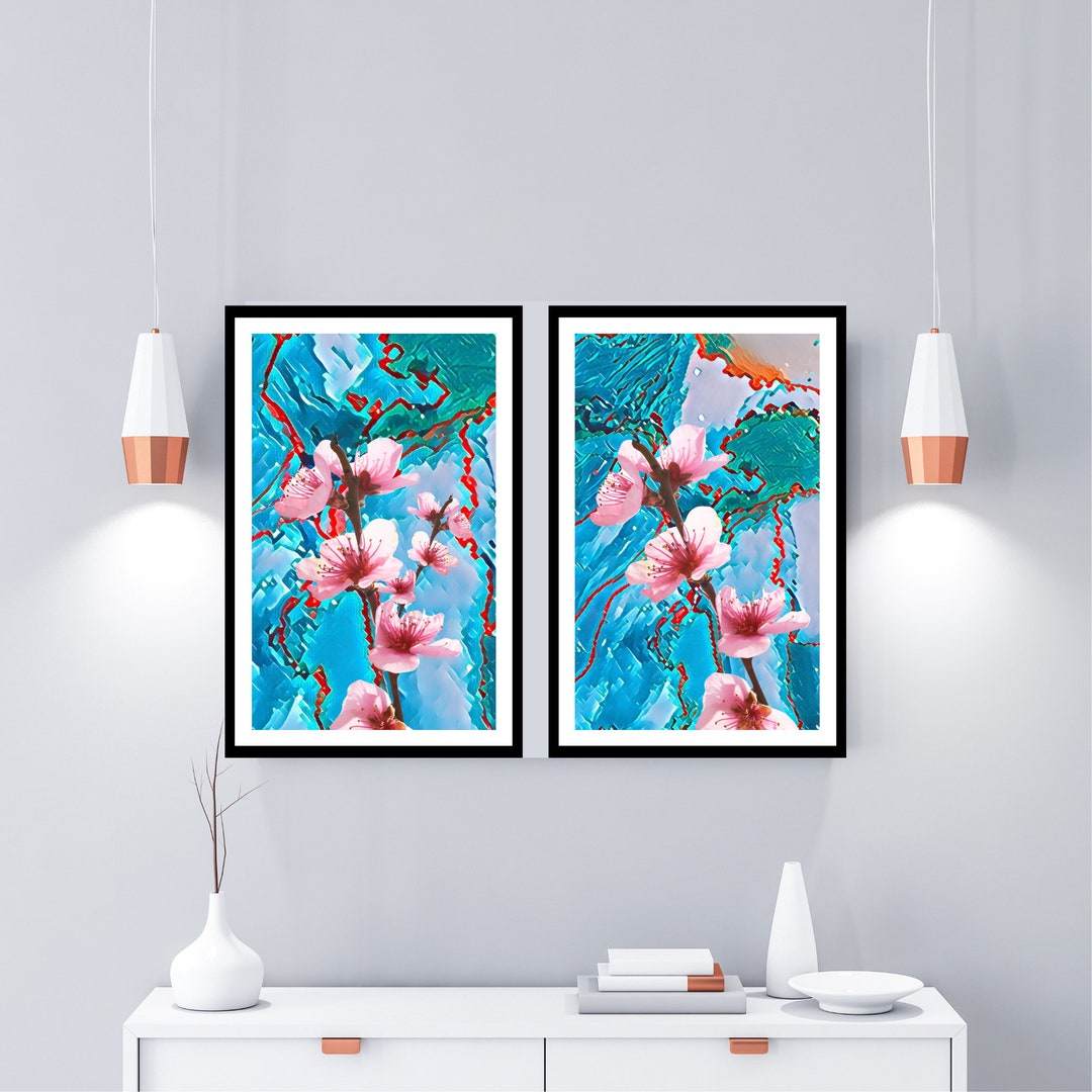 Set of 2, Abstract Wall Art, Home Decor, Office Decor, Digital Download ...