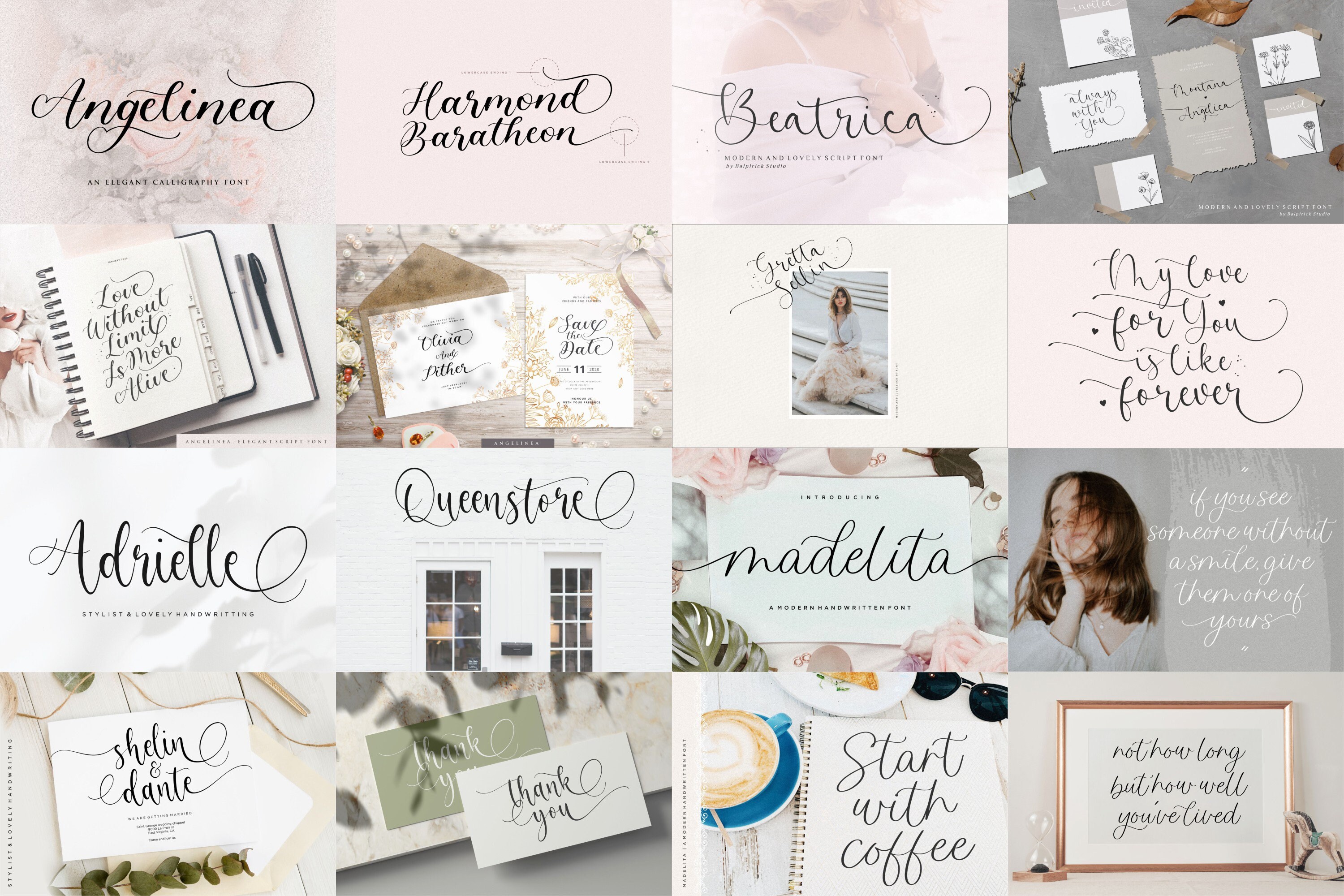 Cursive Font Bundle Calligraphy Font Script Font Farmhouse - Etsy Australia