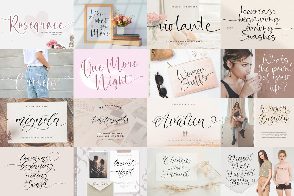 Cursive Font Bundle Calligraphy Font Script Font Farmhouse - Etsy Australia