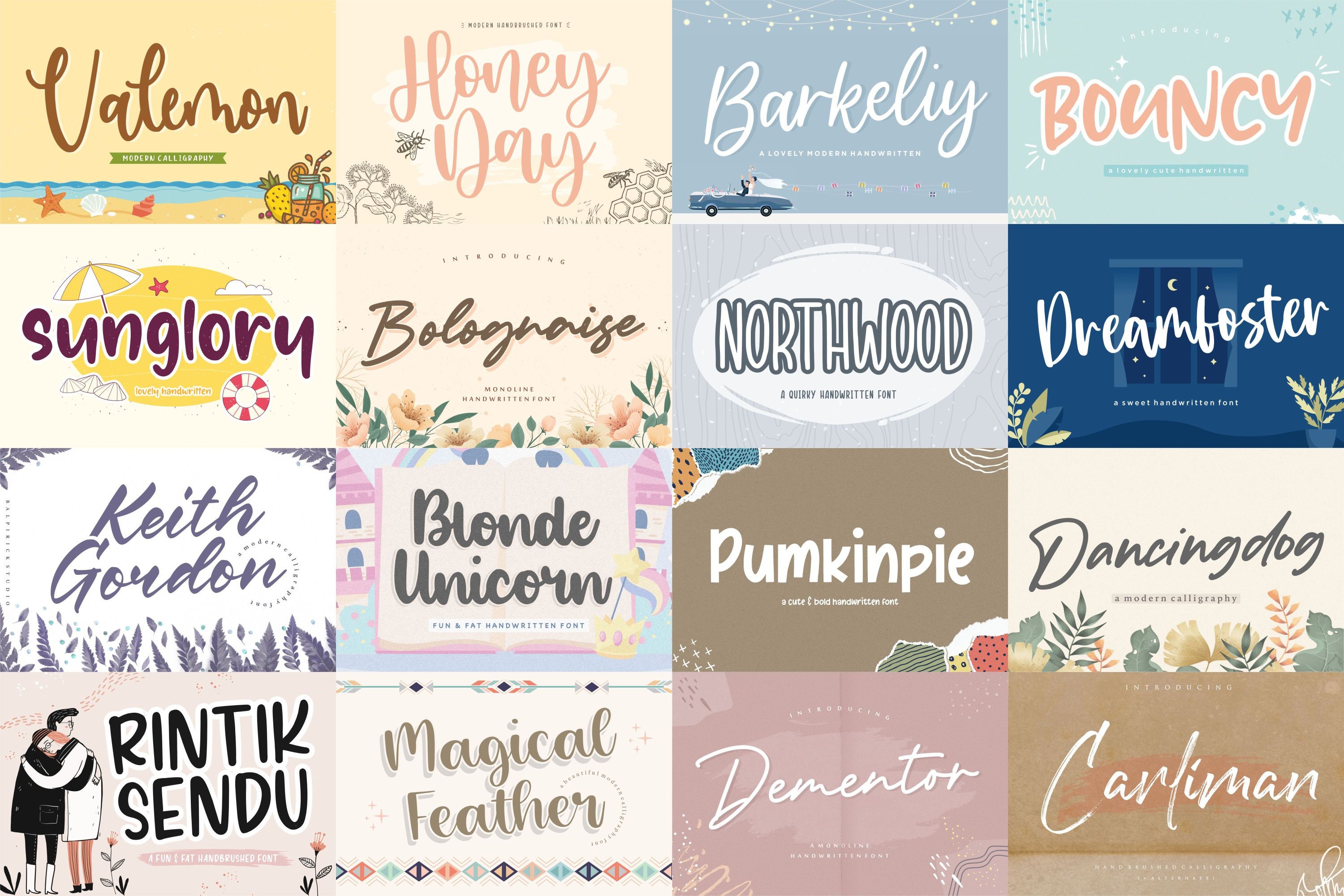 Mega Bundle 100 Font Bundle Calligraphy Font, Script Font, Farmhouse ...