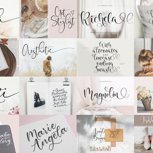 Swash Font Bundle: Elegant Script, Wedding Calligraphy - Etsy