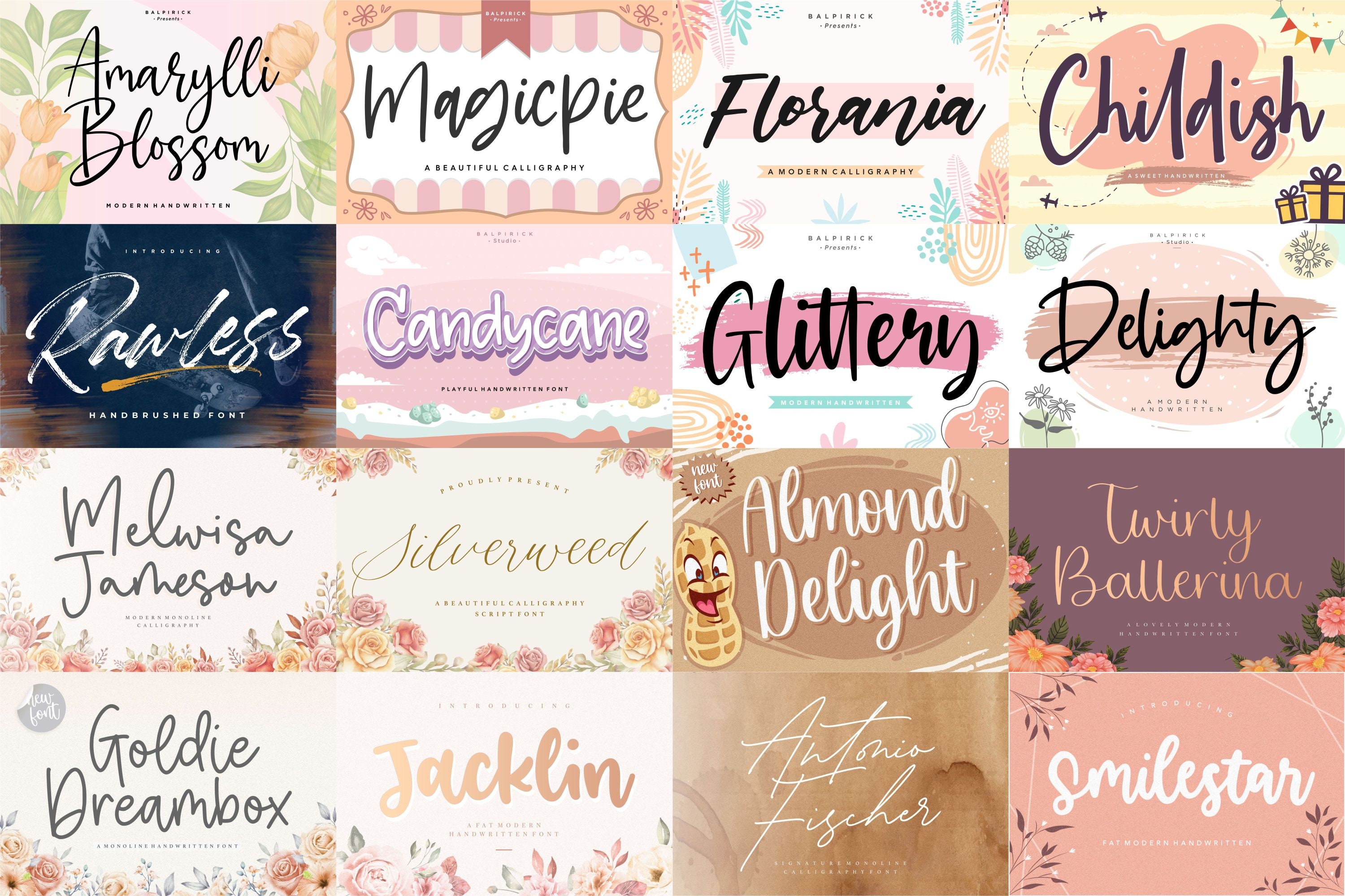 Mega Bundle 100 Font Bundle Calligraphy Font, Script Font, Farmhouse ...