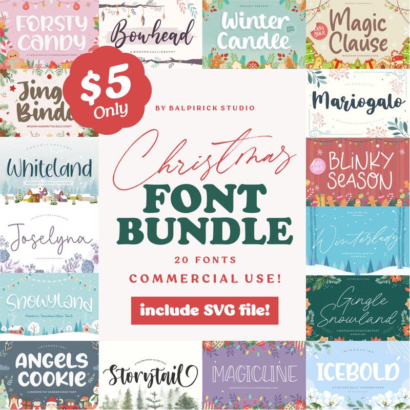 Christmas Fonts - Etsy