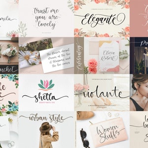 Swash Font Bundle: Elegant Script, Wedding Calligraphy - Etsy