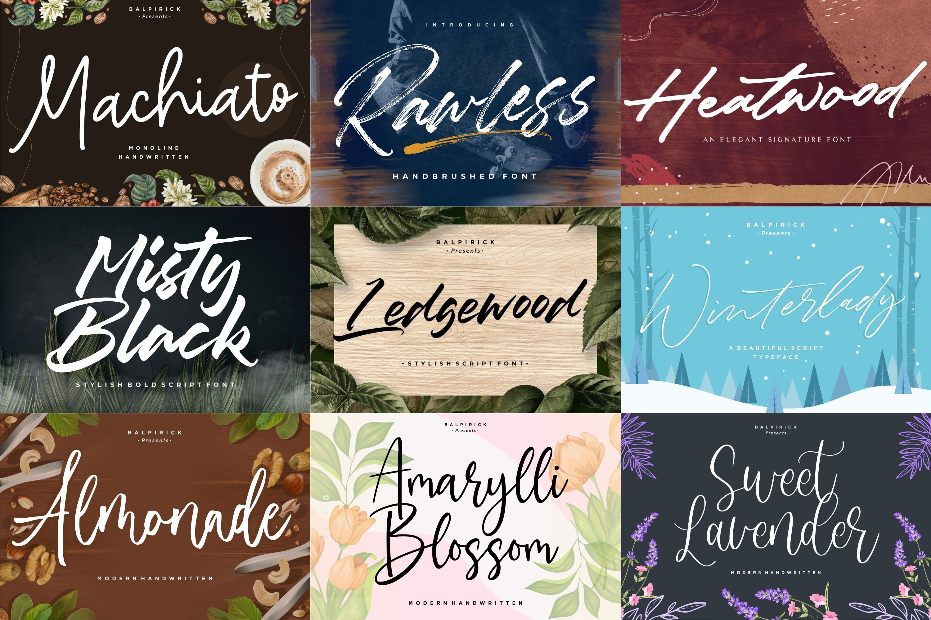 50 Font Bundle: Script, Calligraphy, Farmhouse - Etsy