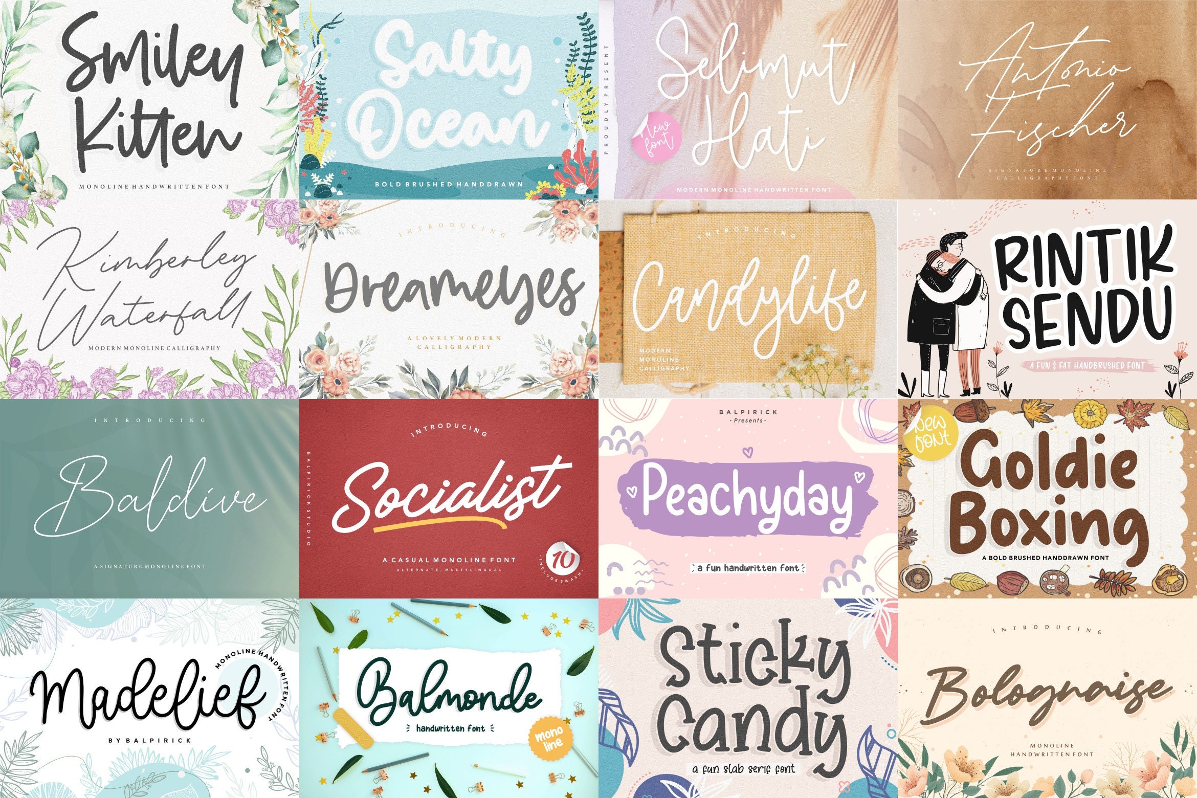 Monoline Font Bundle - Monoline Font, Script Font, Bold Font, Farmhouse ...