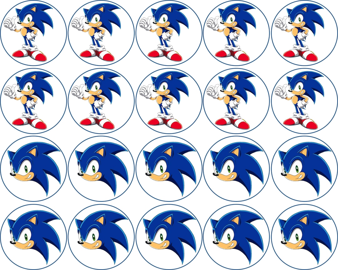 Sugar Paper (sonic) 20 Images 1.81 Inches Round - Etsy