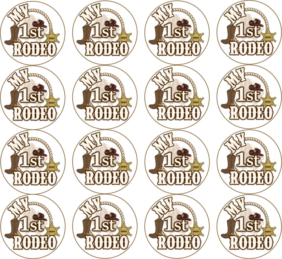 Sugar Paper (my First Rodeo Boy or Girl) 16 2” Round Images per Sheet ...