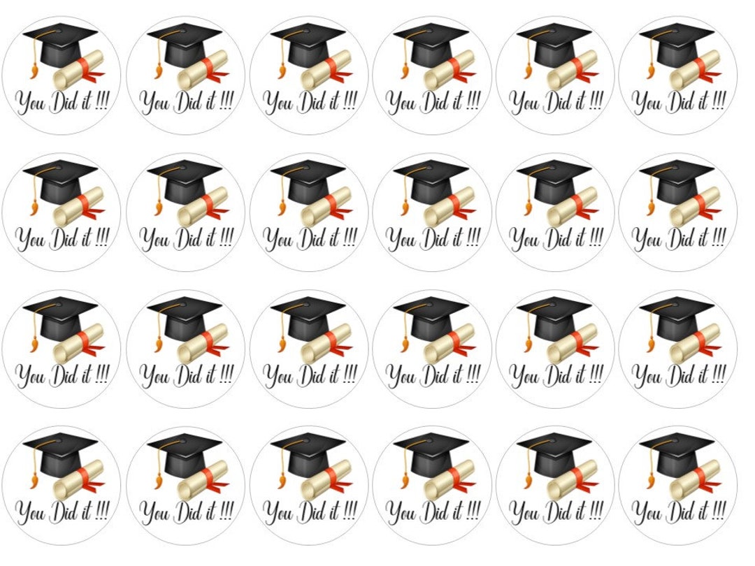 Gelatin Transfer graduation 24 1.5 Inch Round - Etsy