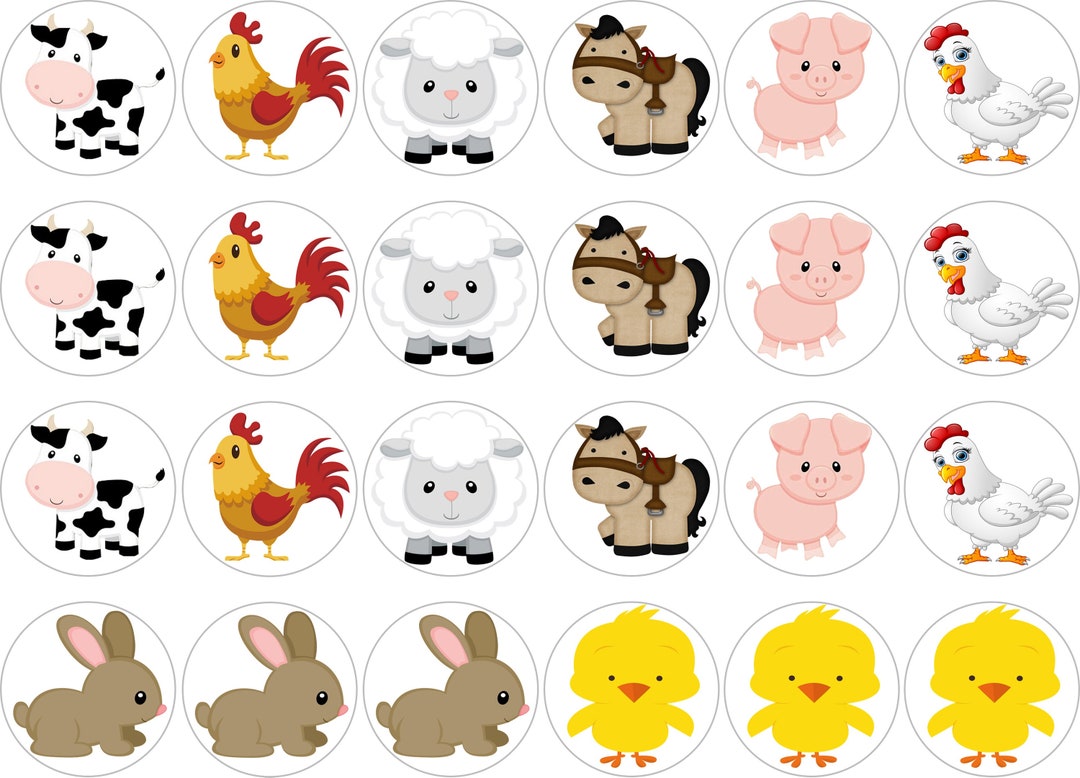 Gelatin Transfer Sheets (farm Animals) 24 X 1.5 Inch Round - Etsy
