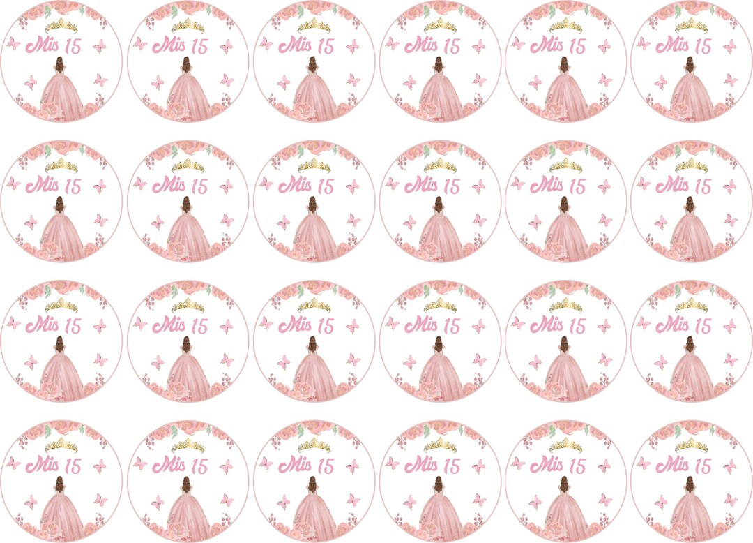 Jelly Transfer quinceañera Rose Gold 24 1.5 Inch Round - Etsy
