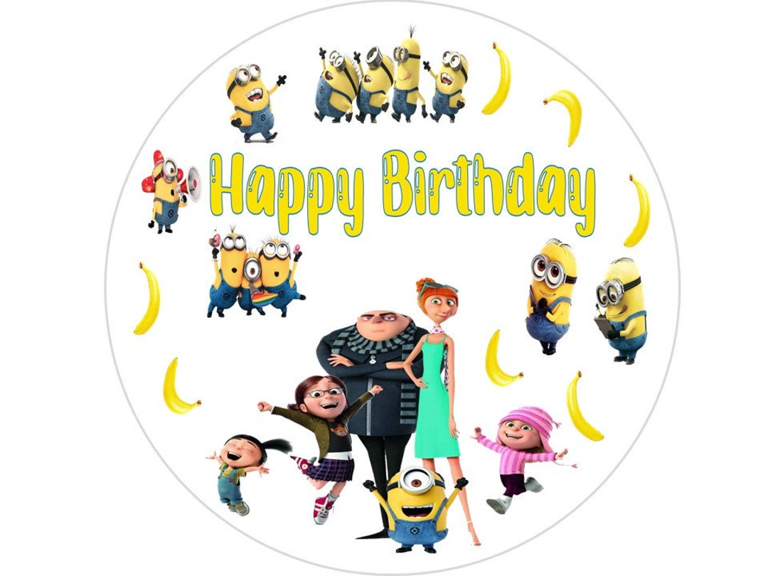 Minions 8-inch Round Gelatin Transfer Only - Etsy