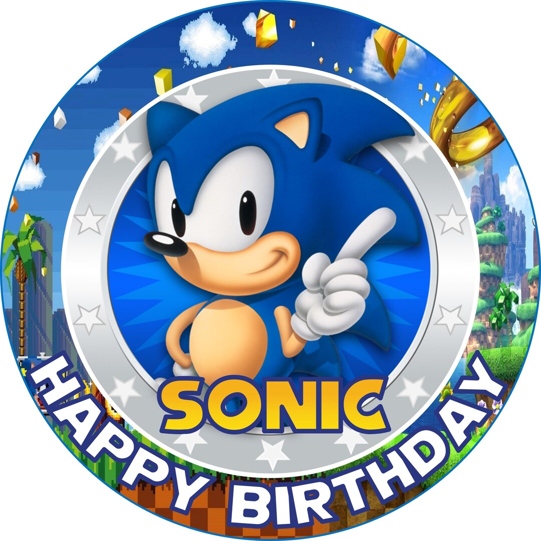 Cake Topper in Sugar Paper (sonic) 8 Inch Round - Etsy