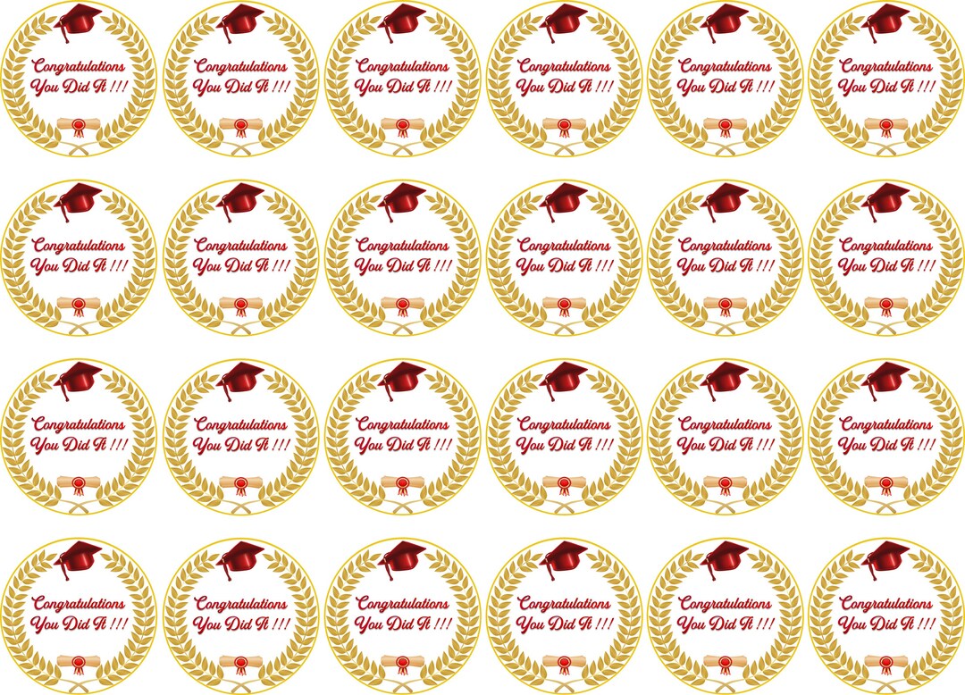 Gelatin Transfer graduation 24 1.5 Inch Round - Etsy