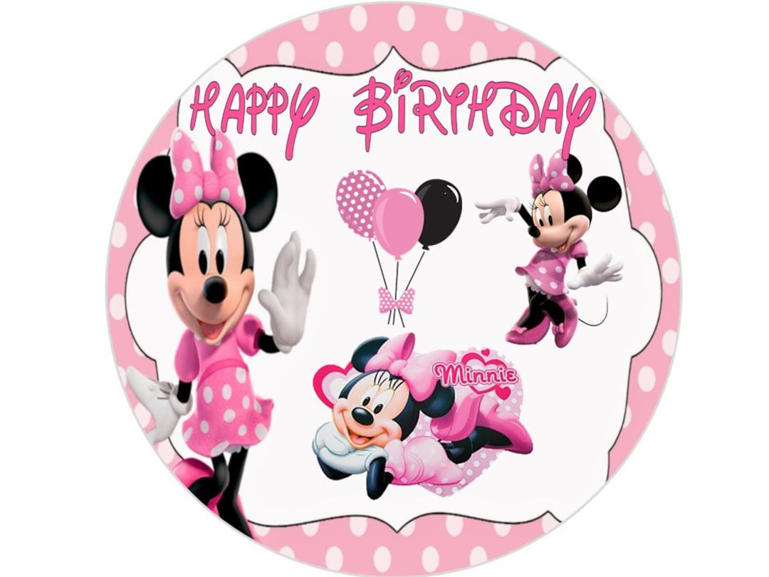 Minnie Mouse Gelatin Transfer 8 Inches Round - Etsy
