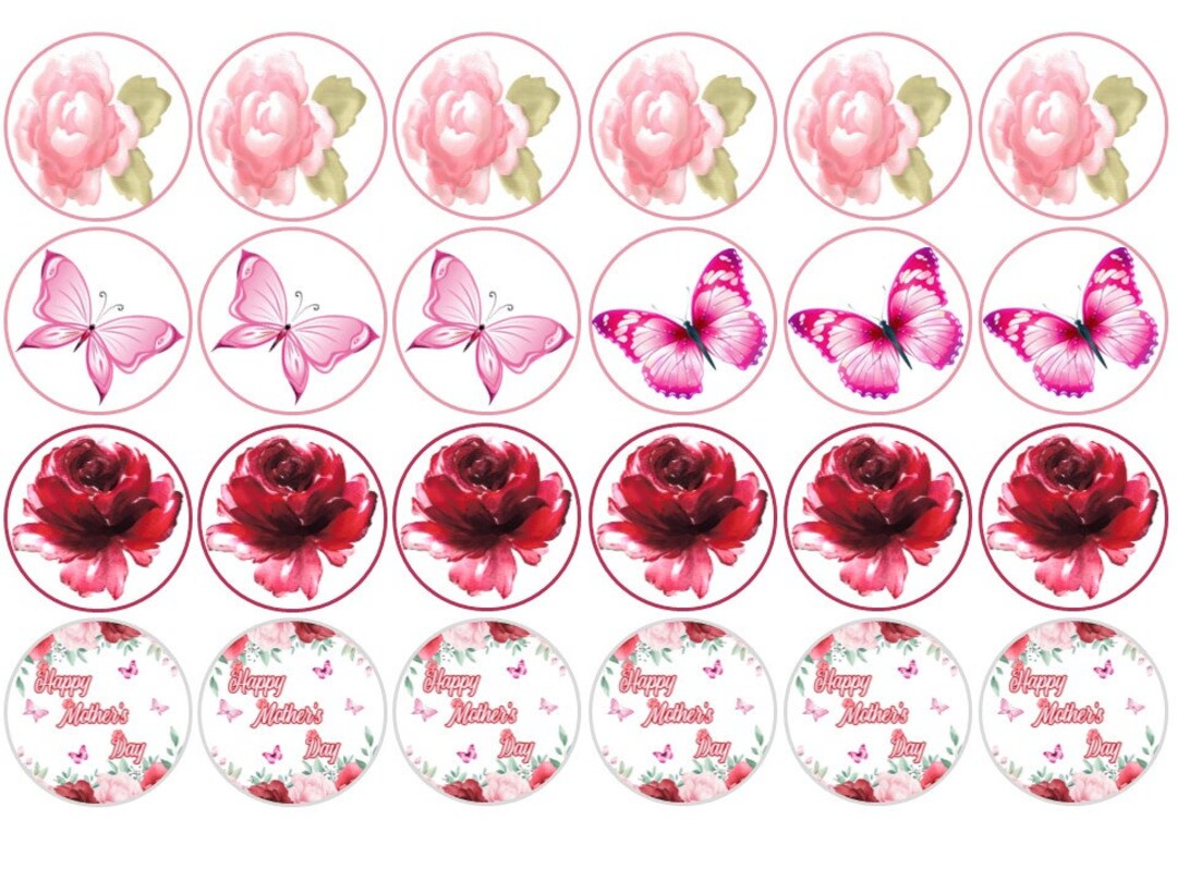 Jelly Transfer mother's Day 24 1.5 Inch Round - Etsy