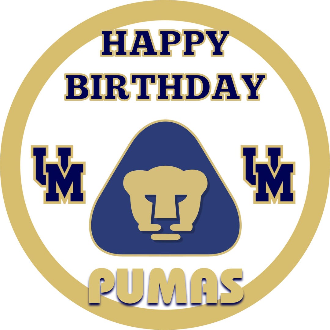 Cake Topper in Sugar Paper Pumas UM 8 Inches Round - Etsy