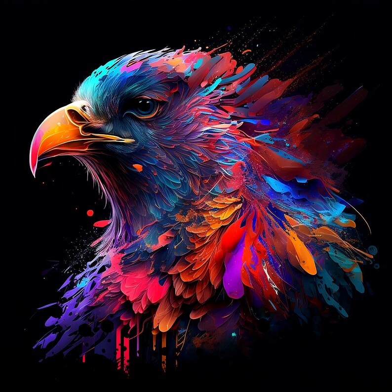 Animal Portrait Bird Digital Painting PDF Watercolor - Etsy