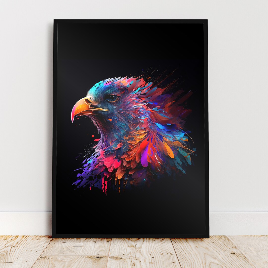 Animal Portrait Bird - Digital Painting, PDF - Watercolor, Wall Decor ...